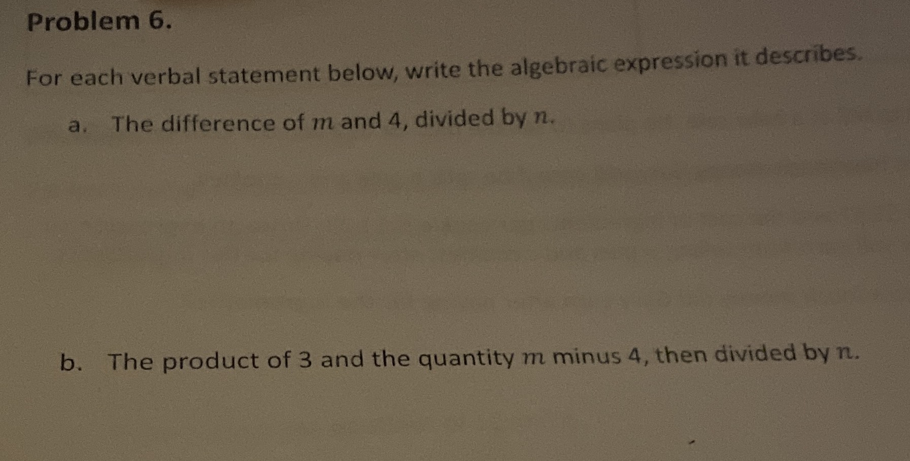 Problem 6 For Each Verbal Statement Below Cameramath