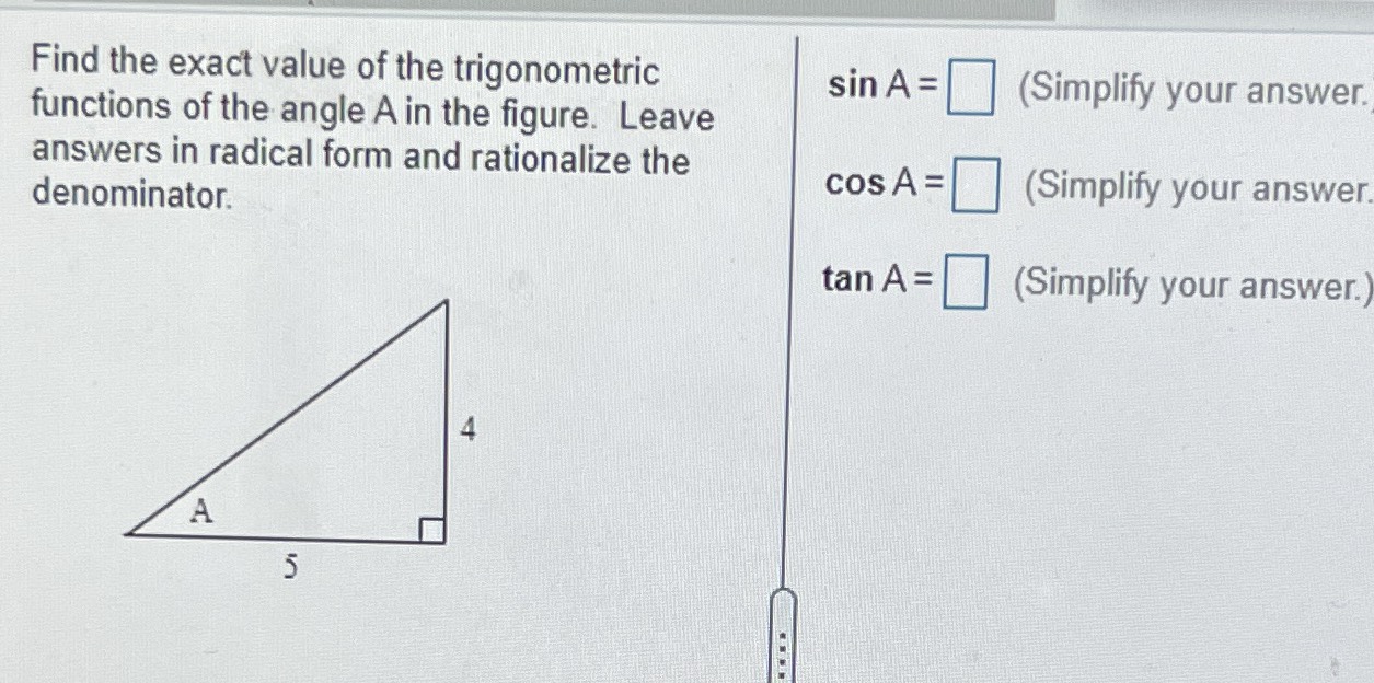Find the exact value of the trigonometric function... - CameraMath Find the exact value of the trigonometric function... - CameraMath