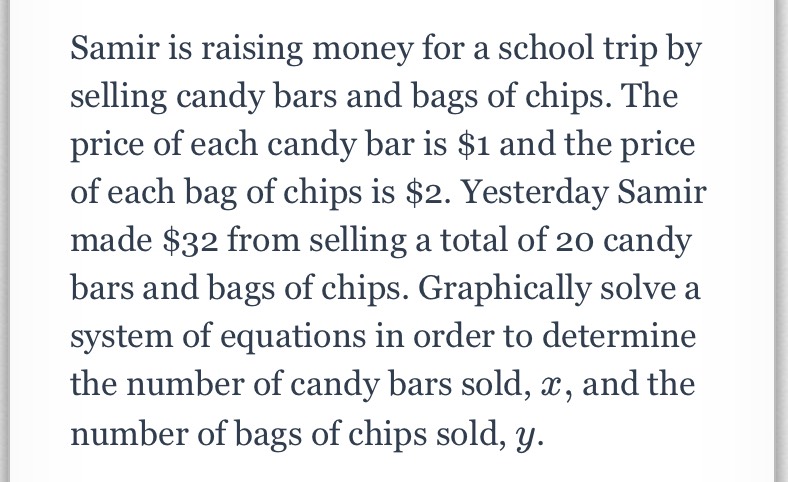 Samir Is Raising Money For A School Trip By Selling Candy Bars And Bags