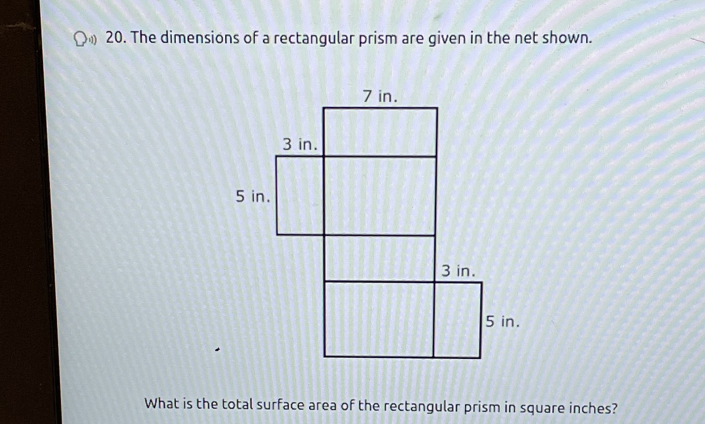 The Dimensions Of A Rectangular Prism Are Given In CameraMath