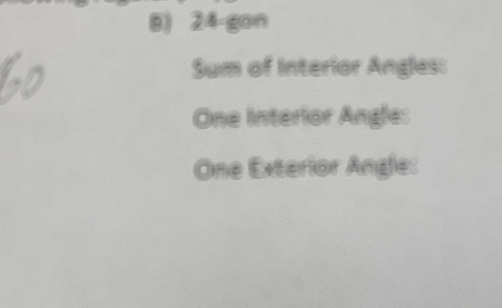 B) \( 24 \) -gon guan of interior Angles One lnter... - CameraMath