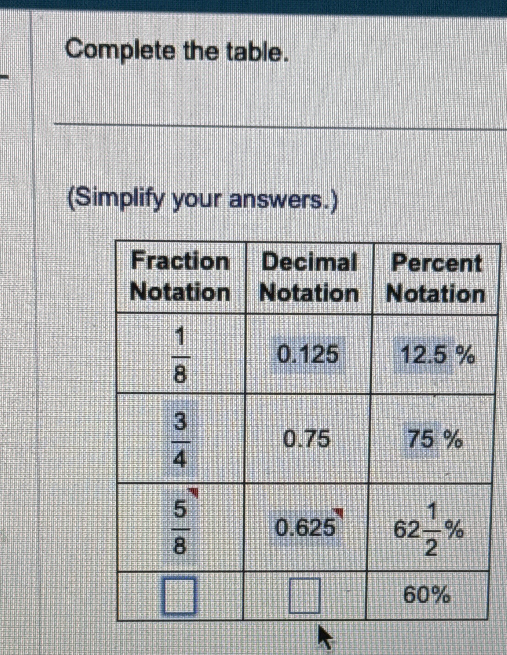 Solved Complete The Table Simplify Your Answers Begin Tabular