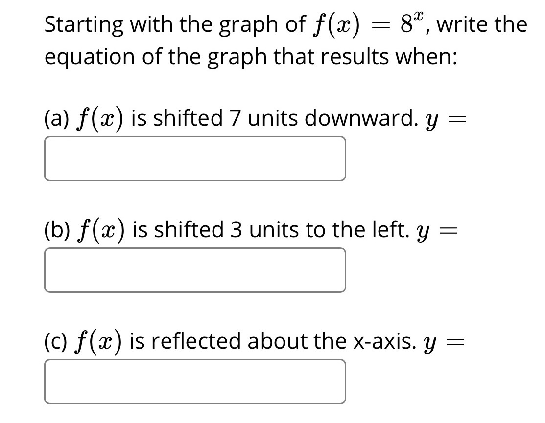 Starting With The Graph Of F X 8 X CameraMath