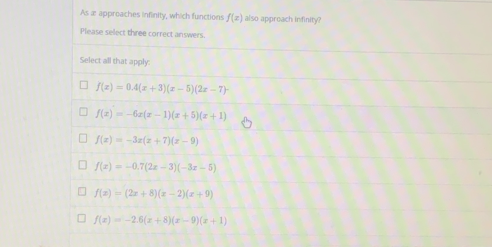 As X Approaches Infinity Which Functions Cameramath