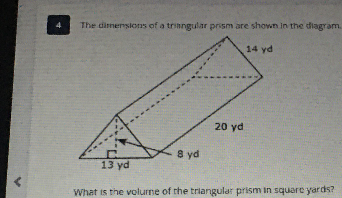 [Solved]: The dimensions of a triangular prism are shown in the diagram ...