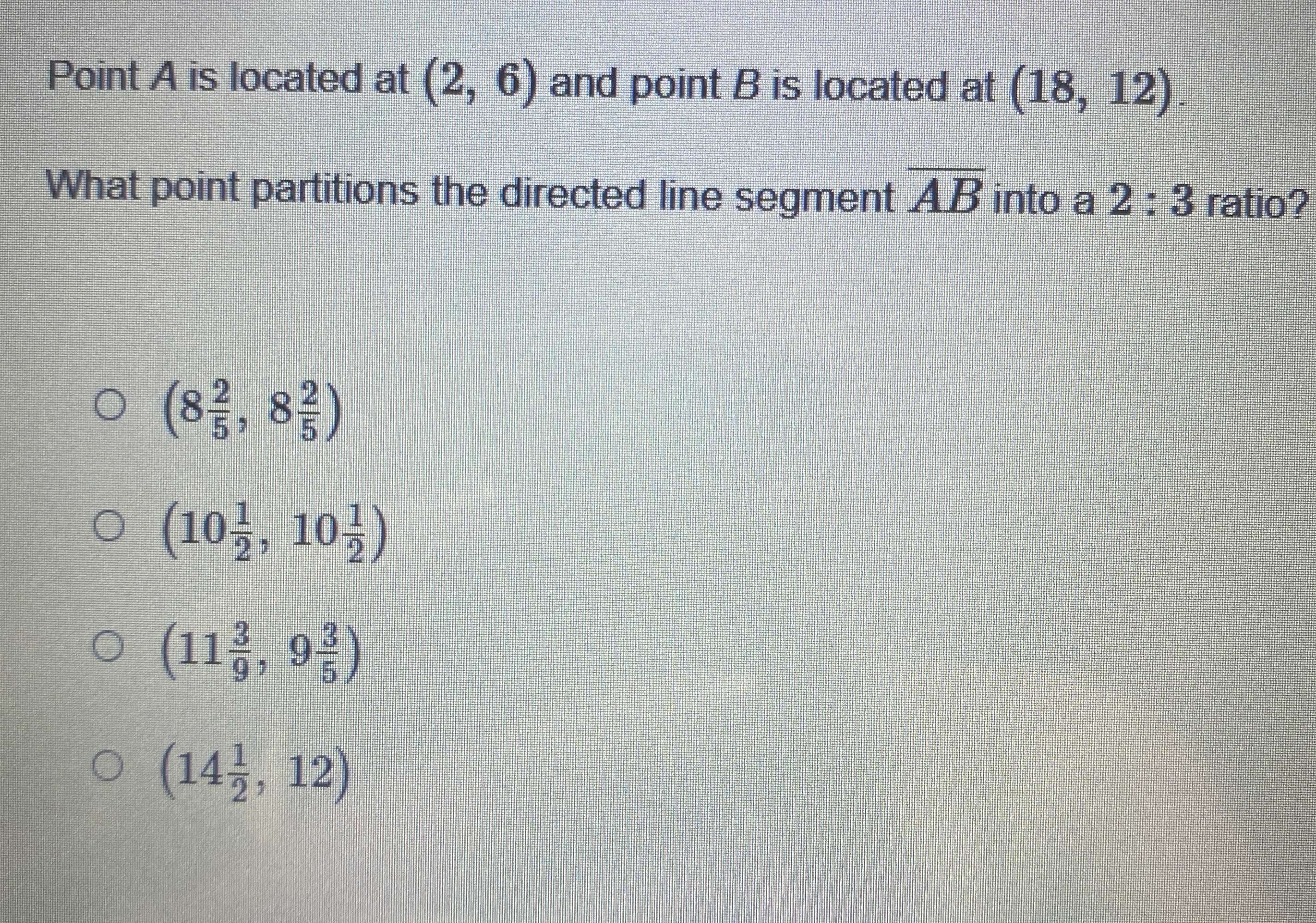 Point A Is Located At 2 6 And Poin CameraMath