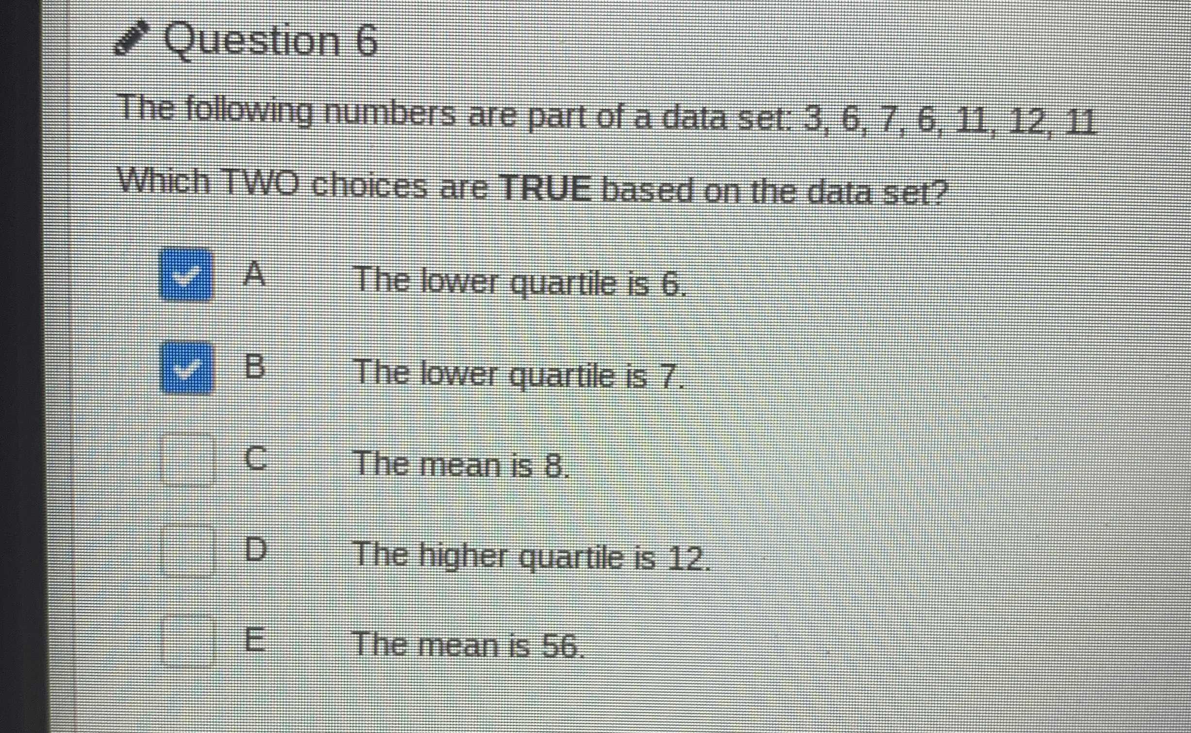 Question 6 The Following Numbers Are Part Of CameraMath