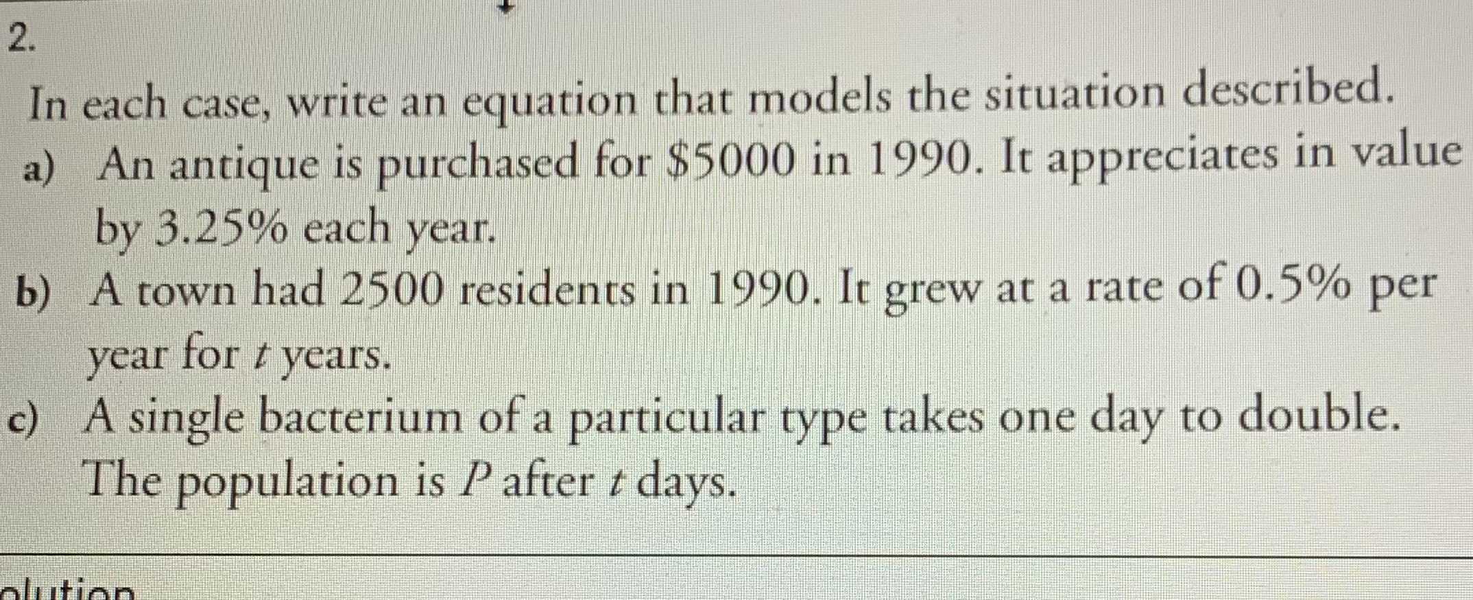 In Each Case Write An Equation That Models The Si Cameramath