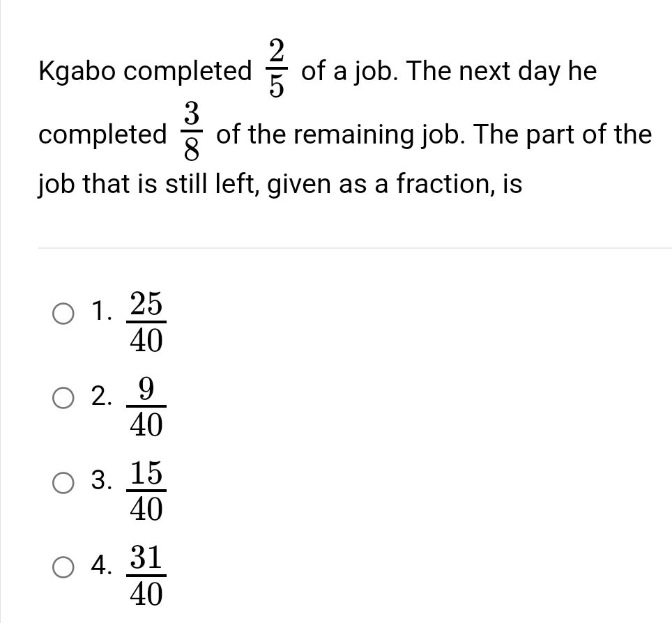 Kgabo Completed frac 2 5 Of A Job CameraMath