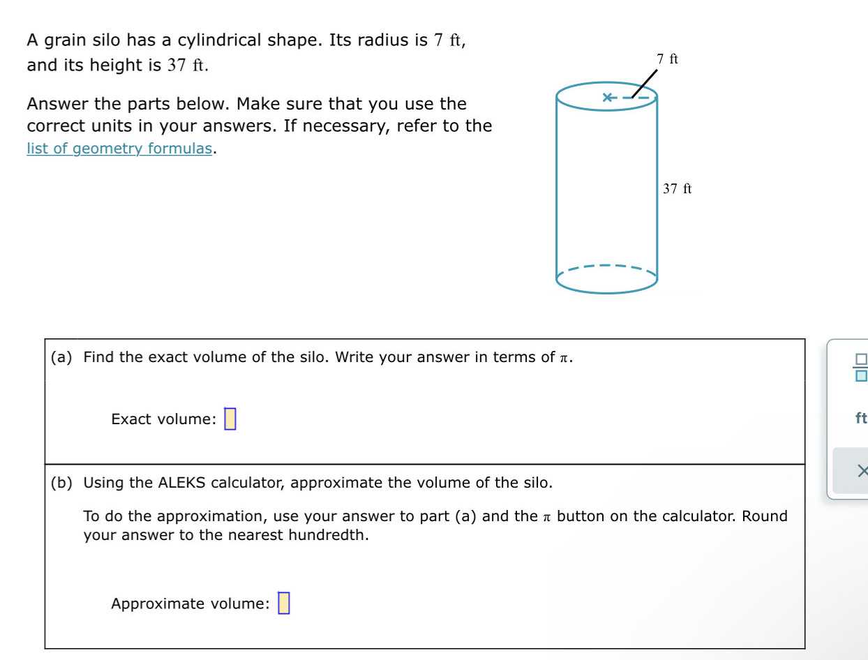 A cylinder has a radius of \( 5 \) centimeters and... - CameraMath