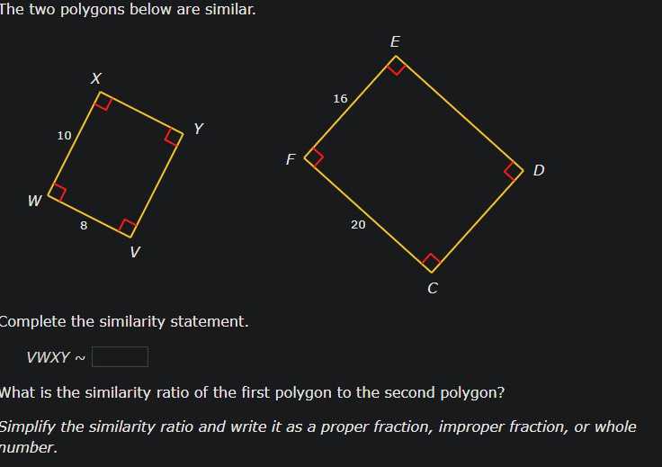 Complete the similarity statement. What is the sim... - CameraMath