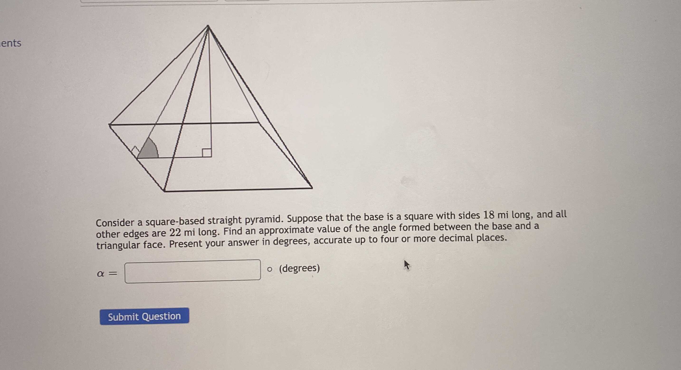 Consider a square-based straight pyramid. Suppose ... - CameraMath Consider a square-based straight pyramid. Suppose ... - CameraMath