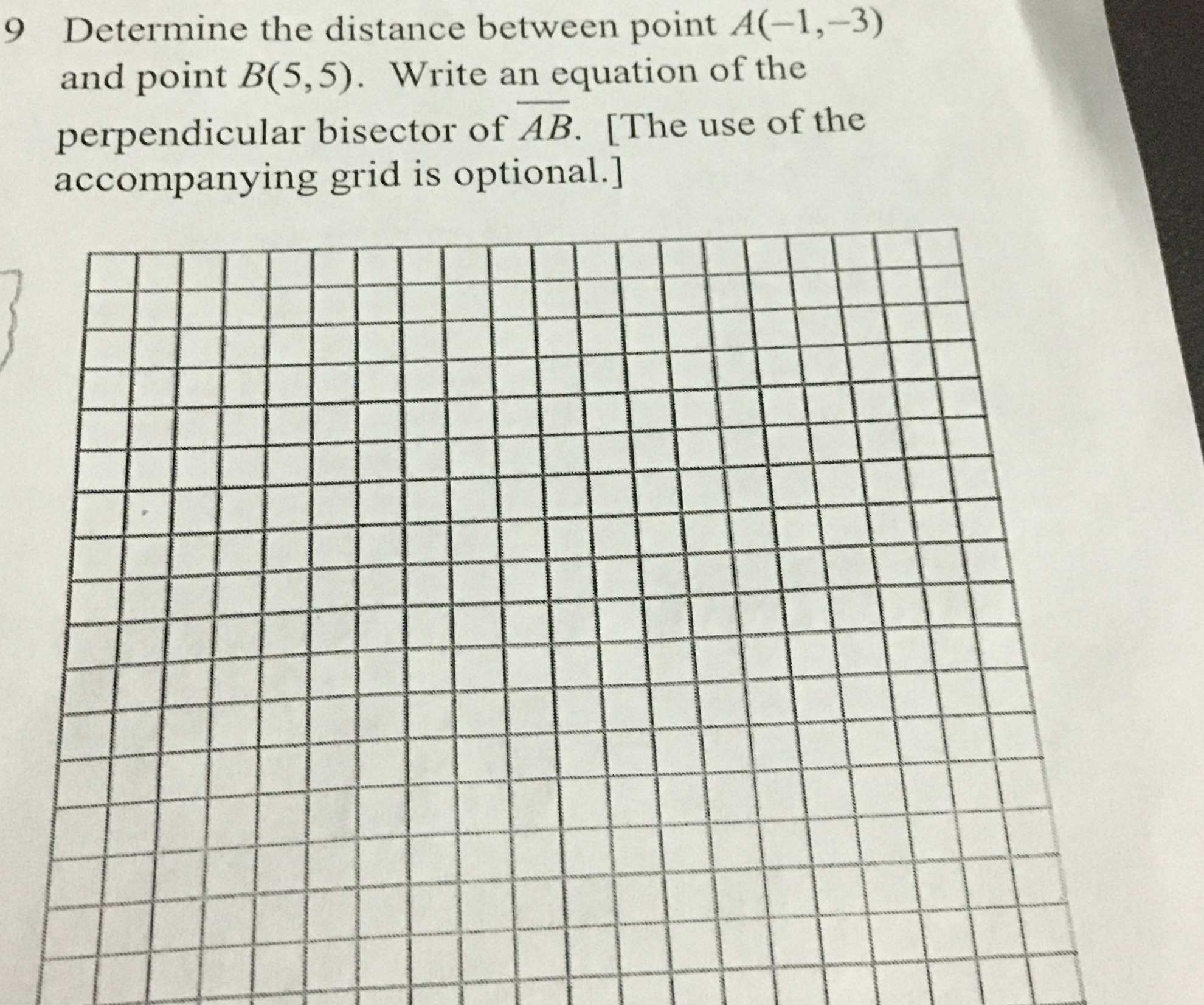 Determine the distance between point \(A ( - 1 , -... - CameraMath Determine the distance between point \(A ( - 1 , -... - CameraMath
